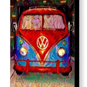 Art | Framed Abstract Vw Bus Van Volkswagon Art Print Limited Edition ...